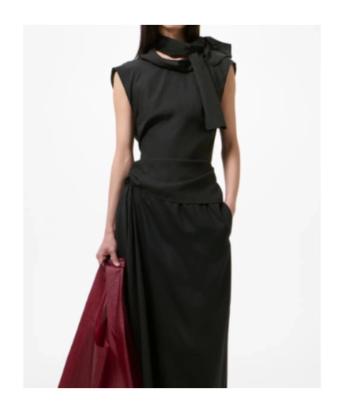 Our Legacy Sleeveless Draped Top With Adjustable Tie - Black
