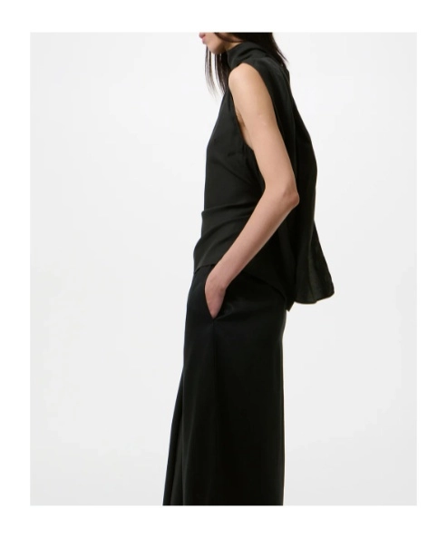 Our Legacy Sleeveless Draped Top With Adjustable Tie - Black