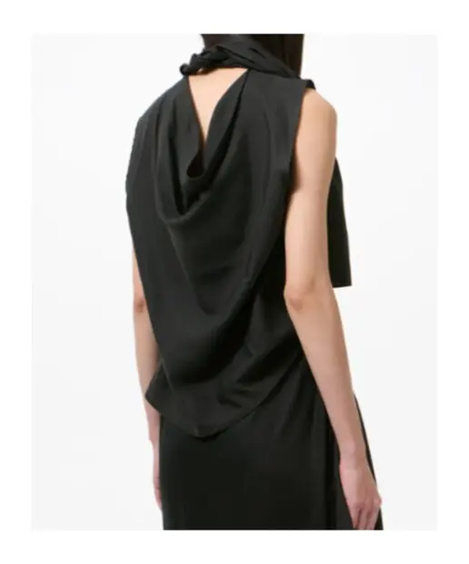 Our Legacy Sleeveless Draped Top With Adjustable Tie - Black