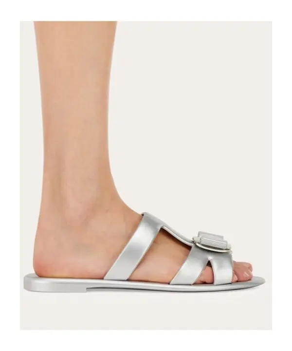 FERRAGAMO Vara Plate Strappy Slides