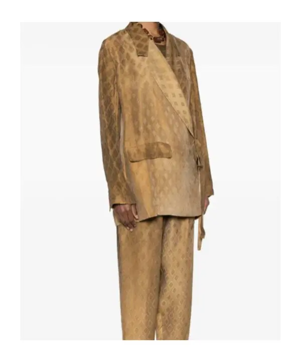 UMA WANG Long-sleeved Jacket With Tie Closure - Brown