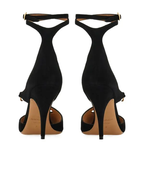 FERRAGAMO Peep-toe Pumps With Gancini Detail
