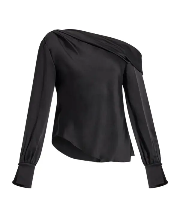 Simkhai Alice Cold-shoulder Satin Blouse