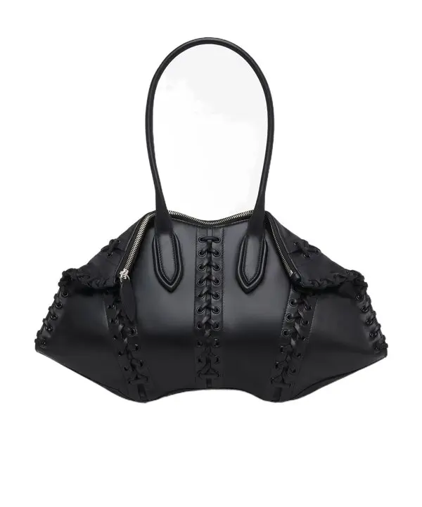 Alexander McQueen Manta Corset Lace-up Shoulder Bag - Black
