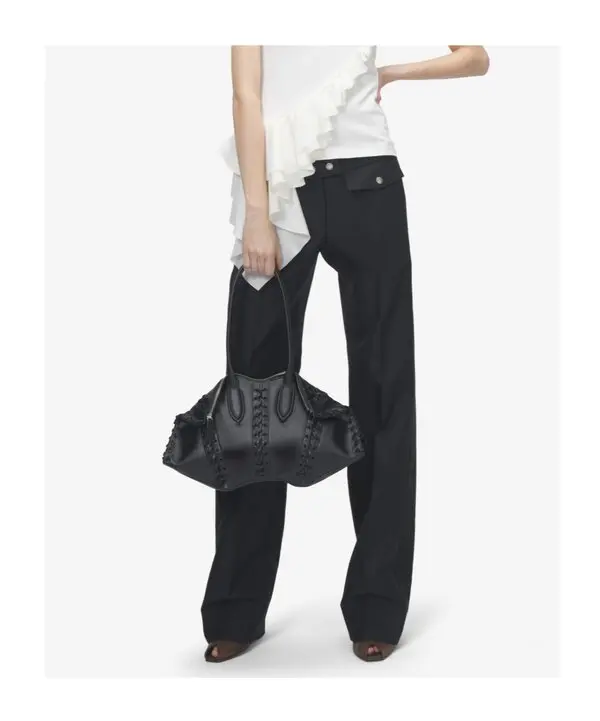 Alexander McQueen Manta Corset Lace-up Shoulder Bag - Black