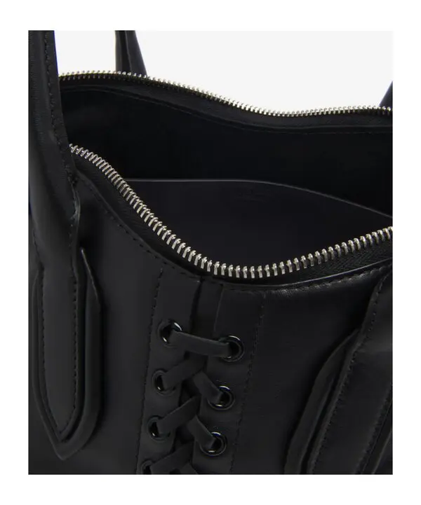 Alexander McQueen Manta Corset Lace-up Shoulder Bag - Black