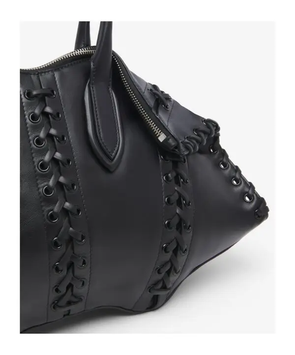 Alexander McQueen Manta Corset Lace-up Shoulder Bag - Black