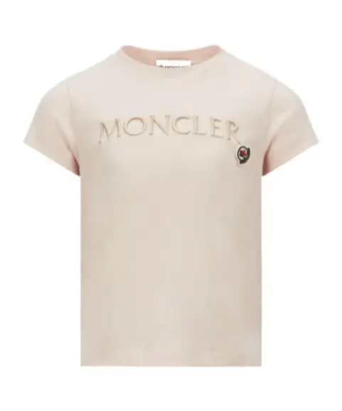 Moncler Embroidered Logo T-shirt - Light Pink