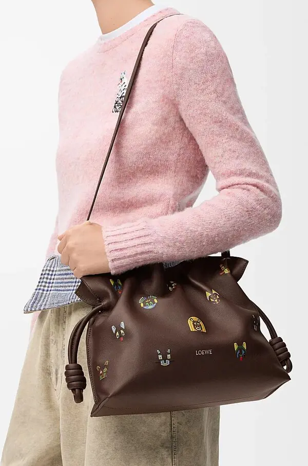 Loewe Medium Flamenco Clutch Bag - Brown