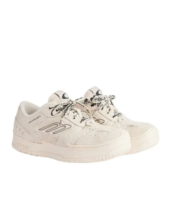 Balenciaga Hamptons Platform Sneakers - Beige/black