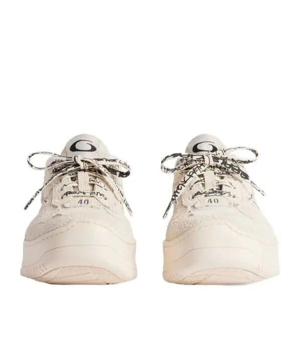 Balenciaga Hamptons Platform Sneakers - Beige/black