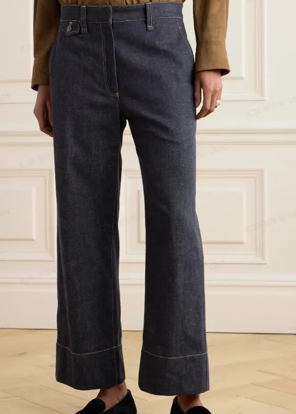 Brunello Cucinelli Zipped Wide-leg Jeans With Contrast Stitching