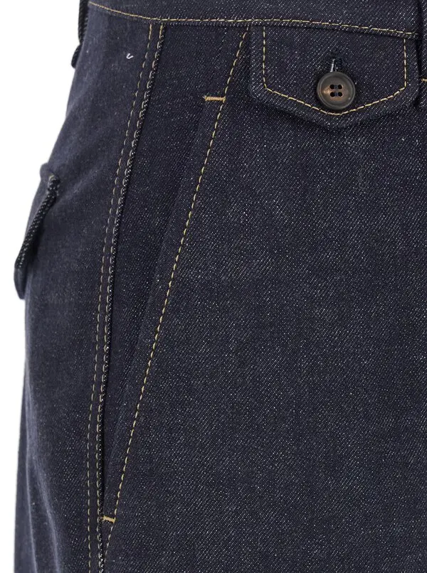 Brunello Cucinelli Zipped Wide-leg Jeans With Contrast Stitching