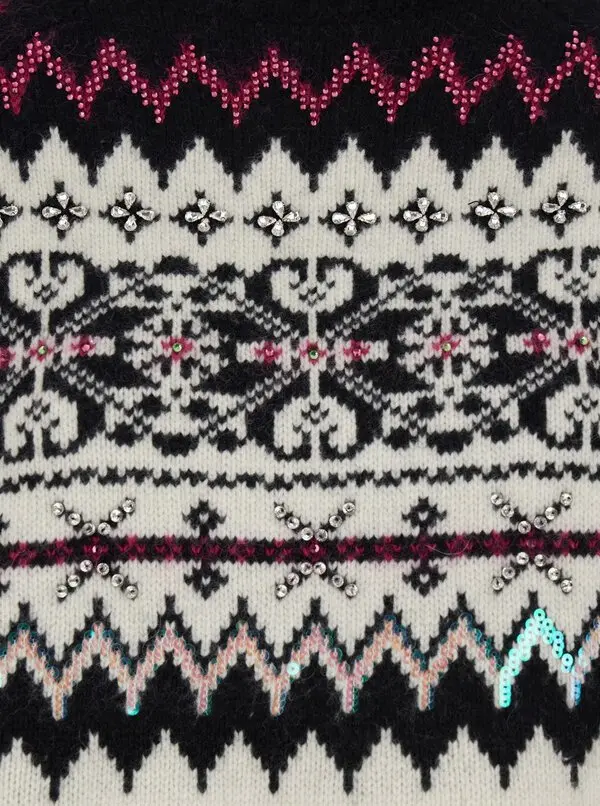 SEMICOUTURE Fair Isle Intarsia-knit Turtleneck Jumper