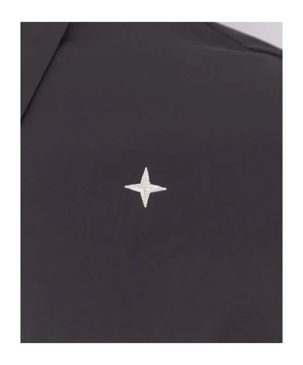 Stone Island Logo Embroidered Zipped Shirt