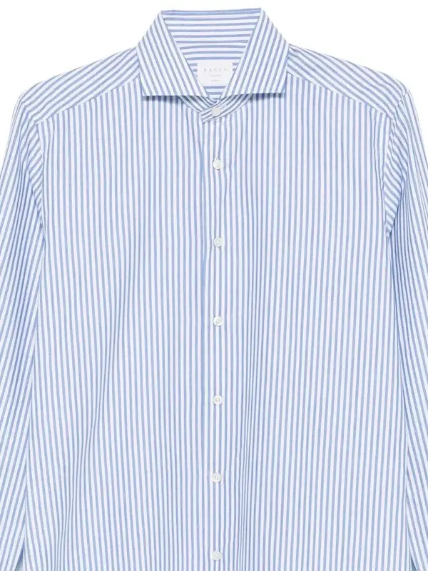 XACUS Striped Cotton Shirt - Blue