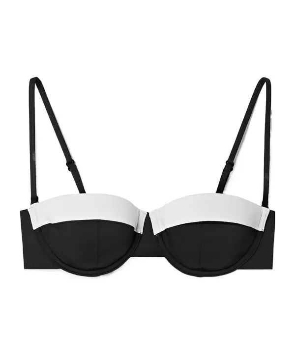 Staud Jo Bikini Top - Black And White