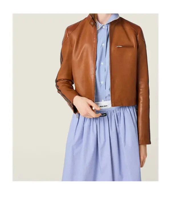 Miu Miu Nappa Leather Moto Jacket