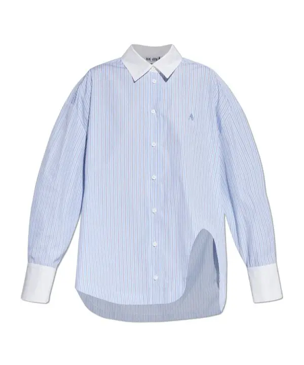 Attico Striped Logo Embroidered Shirt - Blue