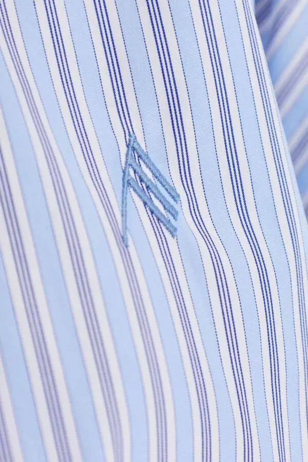 Attico Striped Logo Embroidered Shirt - Blue