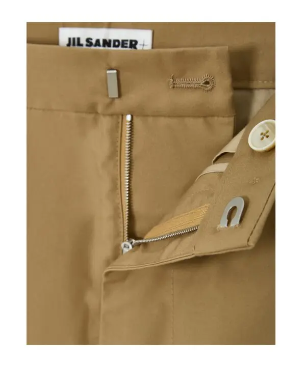 JIL SANDER Cotton Tapered Trousers - Brown