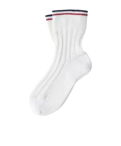 Brunello Cucinelli Ribbed Knit Striped Socks - White