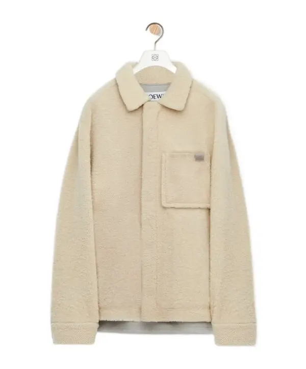Loewe Shearling Overshirt - Light Grey