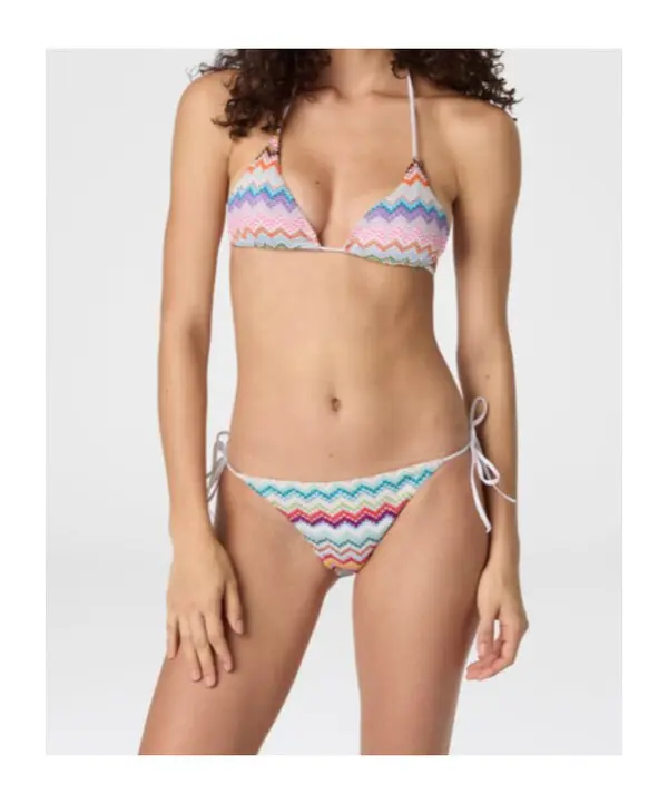 Missoni Pixel-effect Zigzag Pattern Triangle Bikini Set - Multicoloured