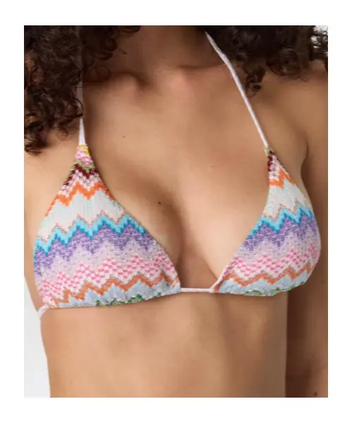 Missoni Pixel-effect Zigzag Pattern Triangle Bikini Set - Multicoloured