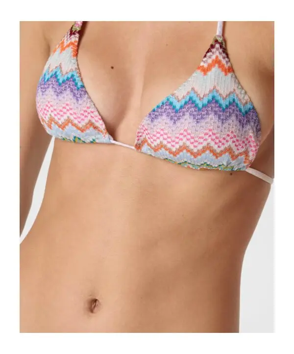 Missoni Pixel-effect Zigzag Pattern Triangle Bikini Set - Multicoloured