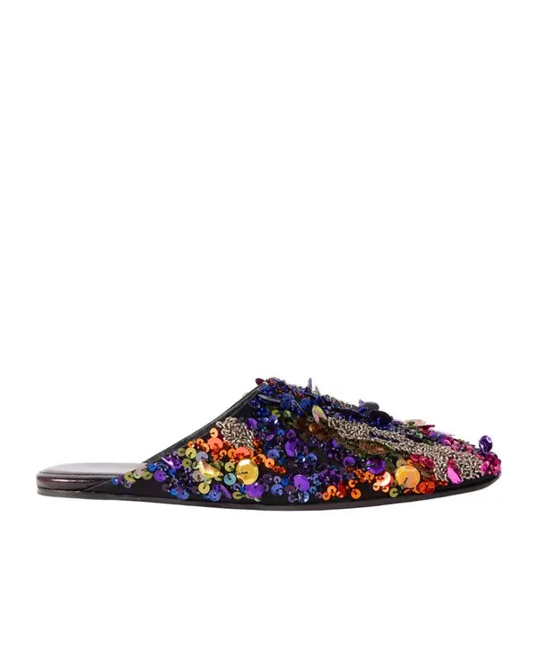 Dries Van Noten Embellished Mules - Multi-color