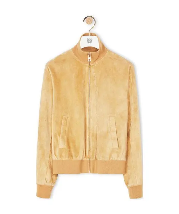 Loewe Suede Zip Jacket - Nude