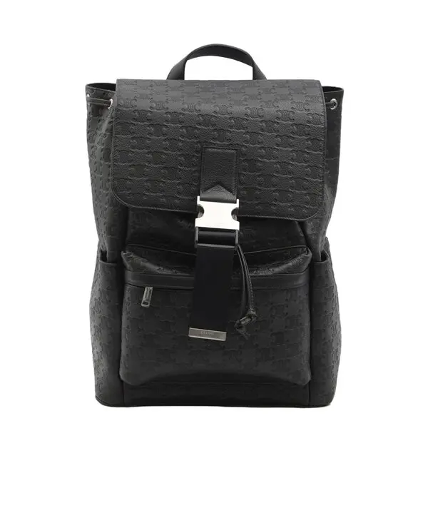 Celine Embossed Calfskin Backpack - Black