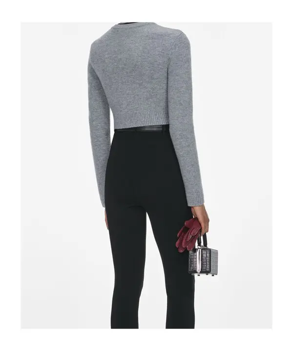SELF-PORTRAIT Jeweled Button Wool Cardigan