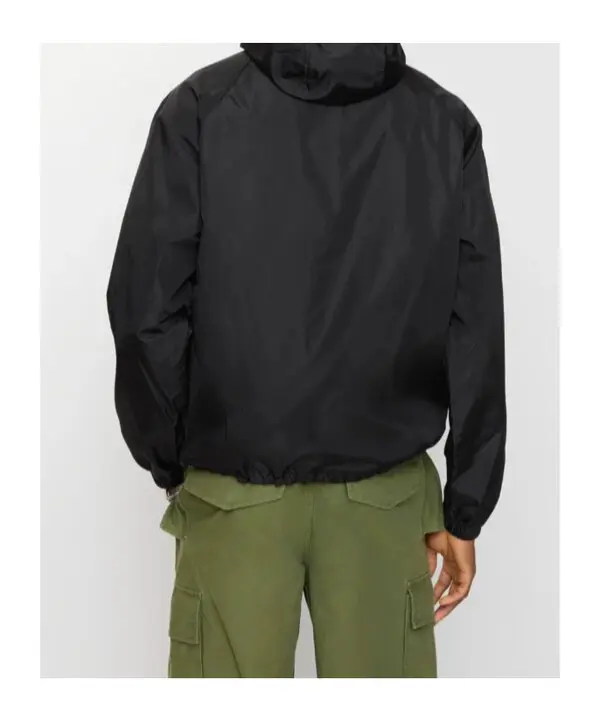 Burberry Zipped Hooded Bomber Jacket With Logo Patch