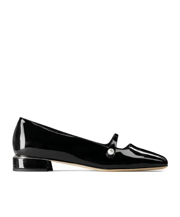 JIMMY CHOO Elisa Ballerina Pumps With Pearl Embellishments - Black