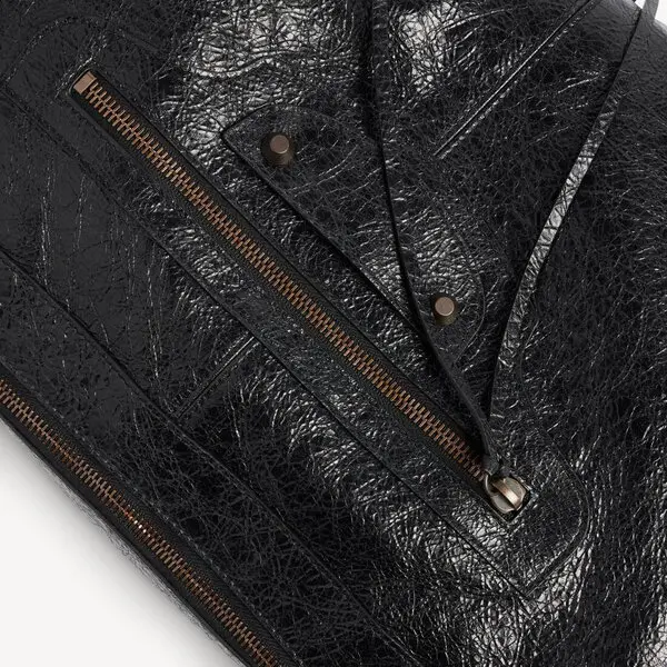 Balenciaga Le City Moto Medium Shoulder Bag - Black