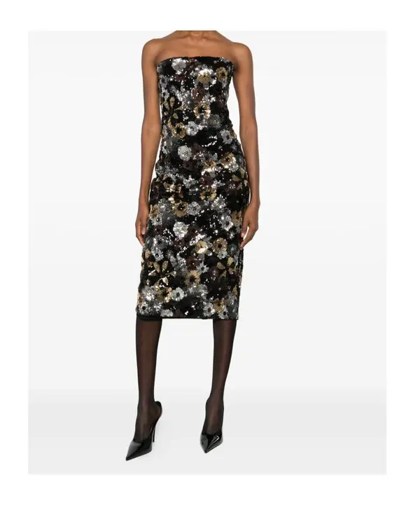 Max Mara Sequin Embellished Off-the-shoulder Midi Dress