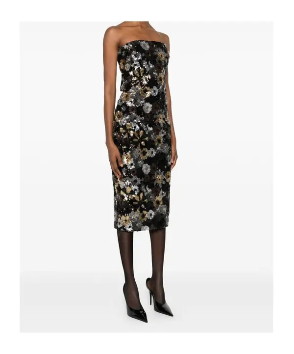 Max Mara Sequin Embellished Off-the-shoulder Midi Dress