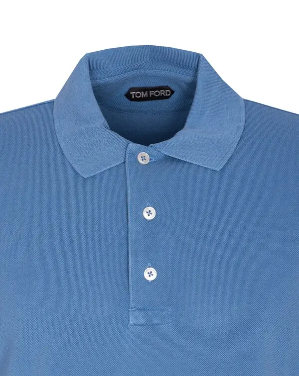 TOM FORD Short-sleeved Polo Shirt - Blue