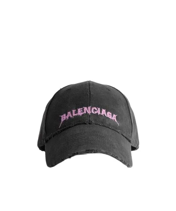 Balenciaga Embroidered Logo Baseball Cap - Black