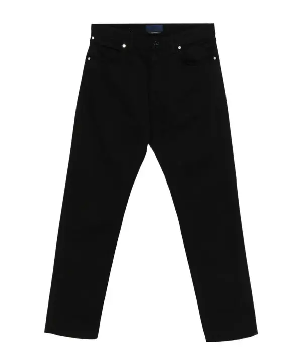 Stone Island Logo Patch Straight-leg Trousers - Black