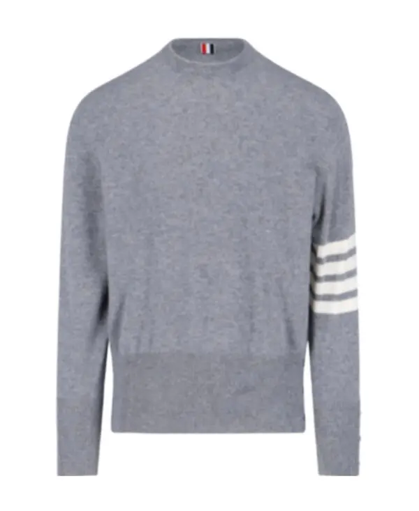 Thom Browne 4-bar Cashmere Crewneck Jumper - Light Gray