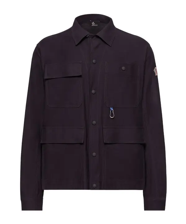 Moncler Cotton Gabardine Shirt Jacket - Navy Blue