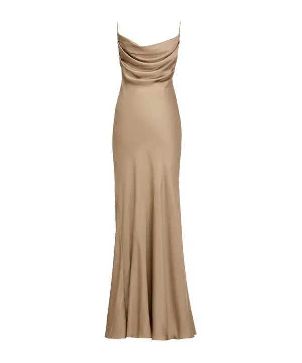 Saint Laurent Backless Cowl Maxi Dress - No