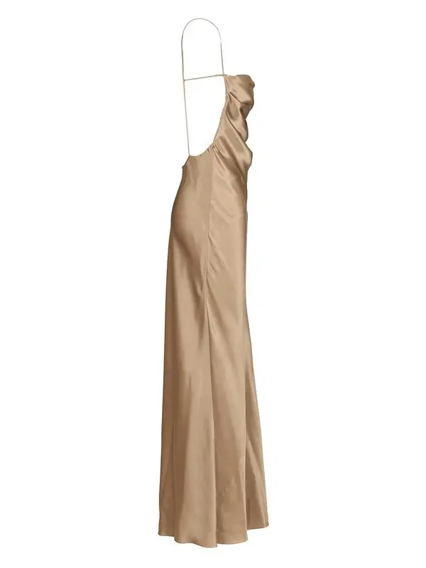 Saint Laurent Backless Cowl Maxi Dress - No
