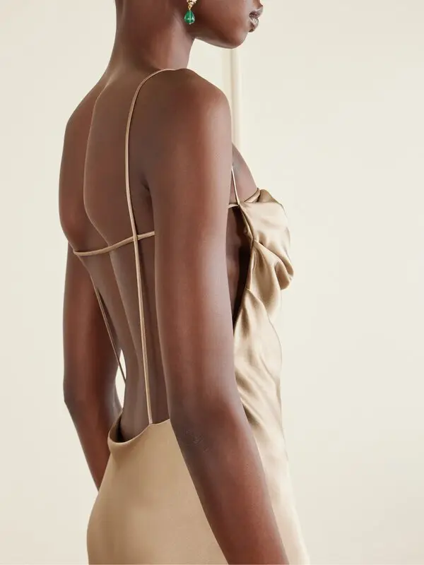 Saint Laurent Backless Cowl Maxi Dress - No