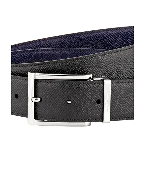 FERRAGAMO Reversible Leather Belt - Black