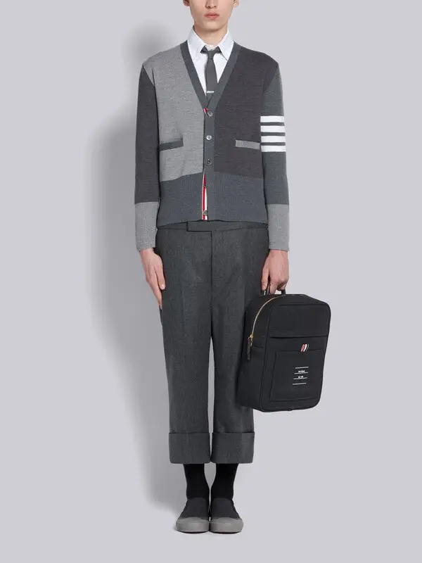 Thom Browne Wool V-neck Cardigan - Gray