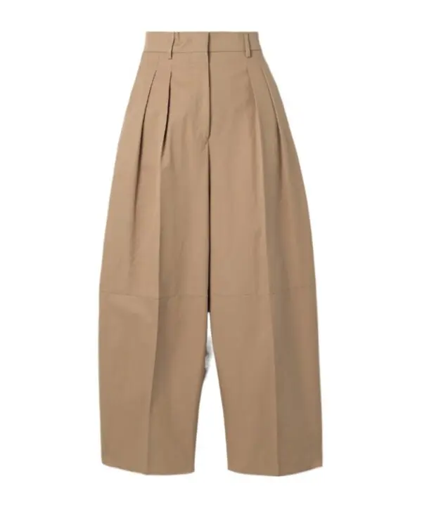 Altuzarra Pleated Cotton-twill Barrel-leg Pants - Beige